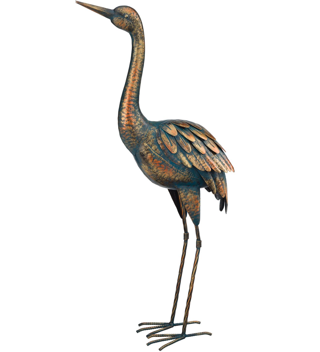 Patina Crane Statue – Sunny with Thunderstorms