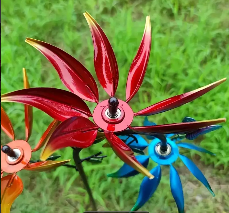 3 Kinetic Flowers Wind Spinner, Small – Sunny with Thunderstorms